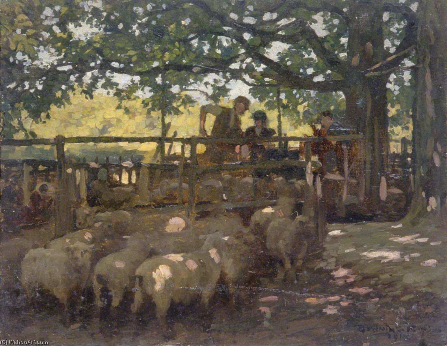 Reproductions D'art De Musée Des moutons et des ouvriers agricoles ...