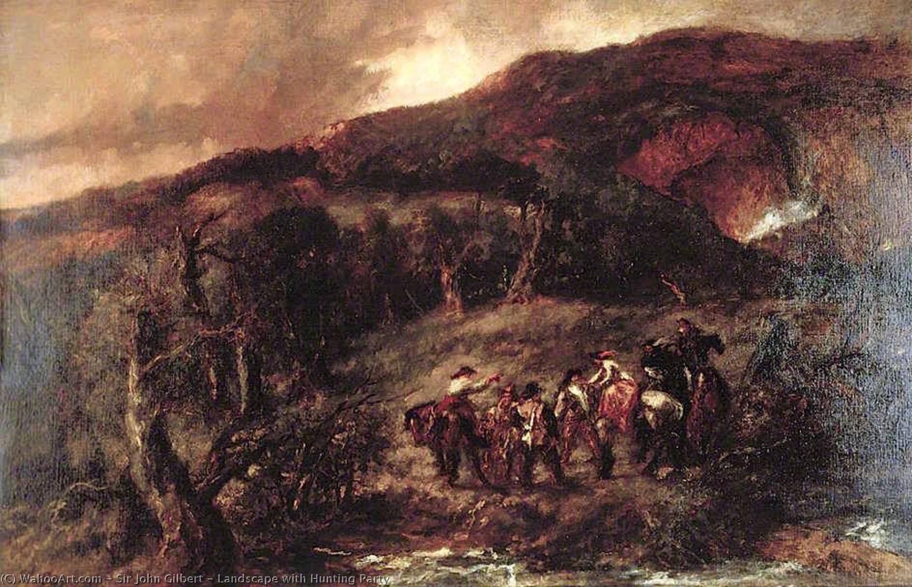 Reproductions D'art De Musée Paysage avec parti de chasse, 1893 de John ...