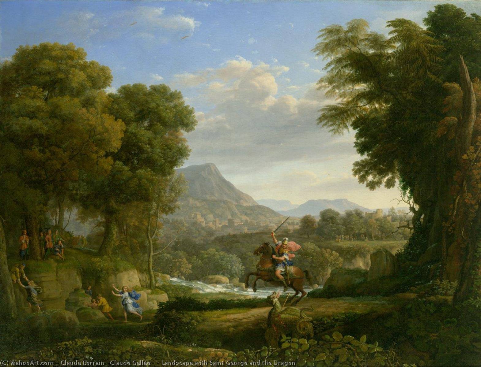 Commander Reproductions D'art Paysage avec Saint George et le Dragon ...